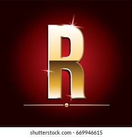 Premium Gold R Letter Vector Illustration Stock Vector (Royalty Free ...