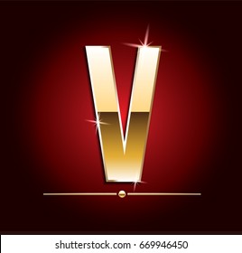 Premium Gold V Letter Vector Illustration Stock Vector (Royalty Free ...