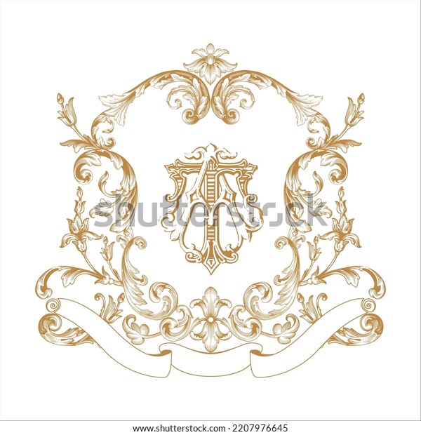 Premium Gold Vintage Baroque Frame Scroll Stock Vector (Royalty Free ...