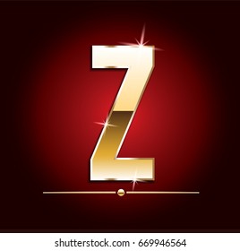 Premium Gold Z Letter Vector Illustration Stock Vector (Royalty Free ...