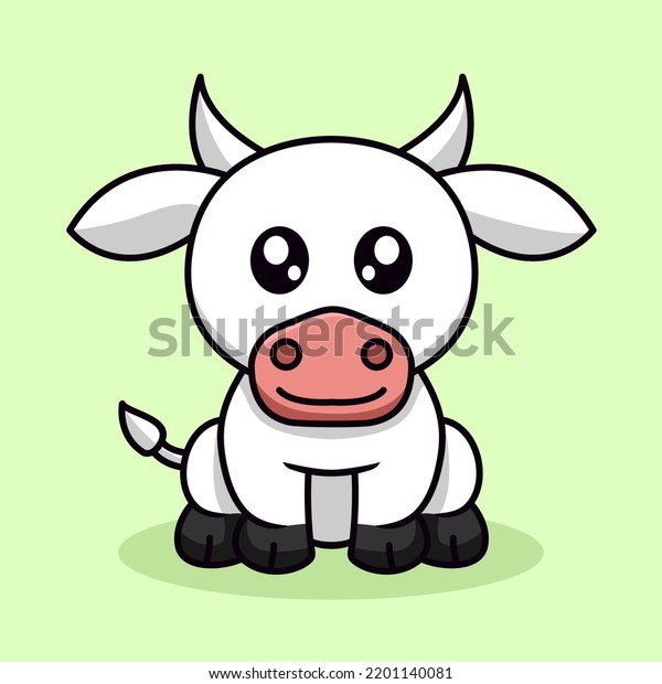 Premium Illustration Cute Cow Chibi Animal Stock Vector (Royalty Free ...