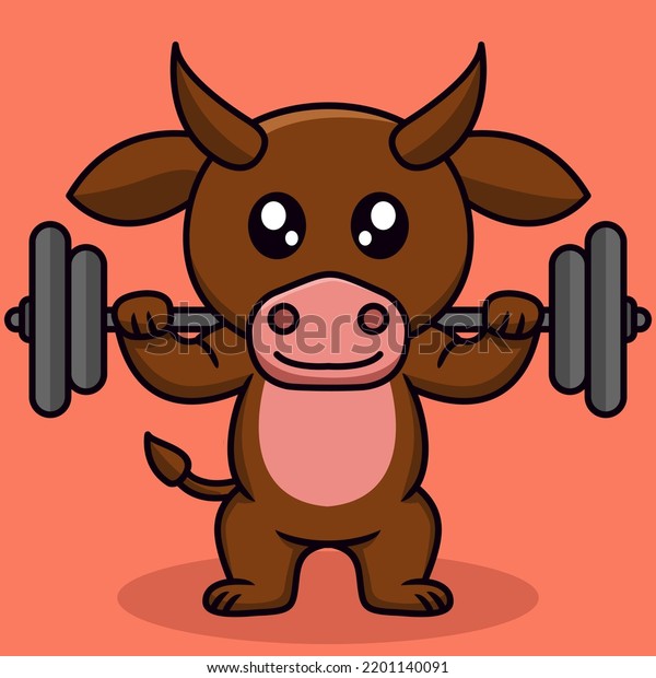 Premium Illustration Cute Cow Chibi Animal Stock Vector (Royalty Free ...