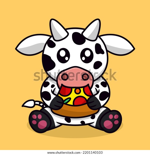 Premium Illustration Cute Cow Chibi Animal Stock Vector (Royalty Free ...