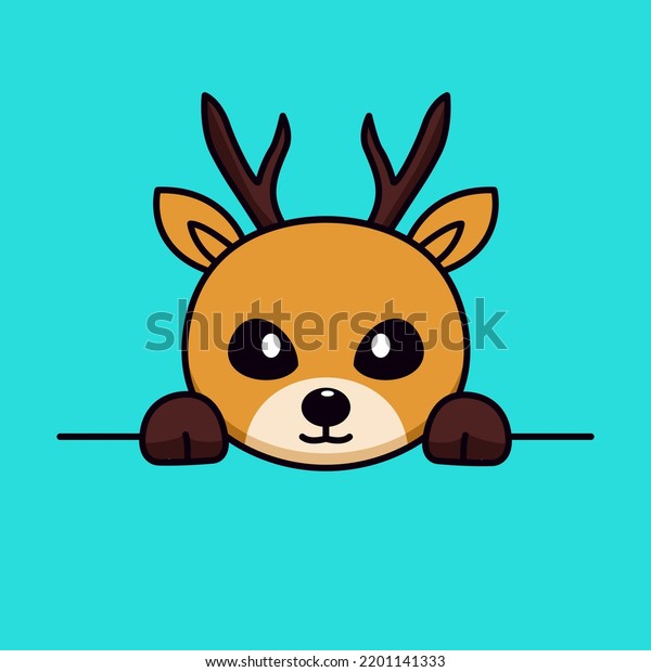 Premium Illustration Cute Deer Chibi Animal Stock Vector (Royalty Free ...