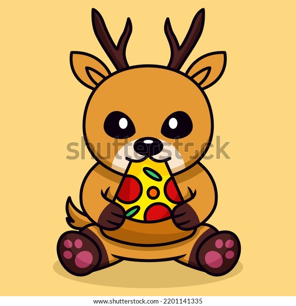 Premium Illustration Cute Deer Chibi Animal Stock Vector (Royalty Free ...