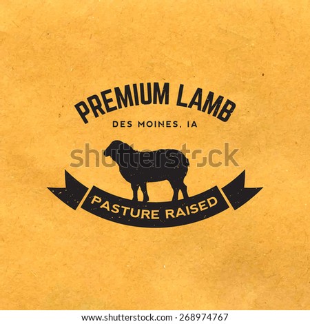 Premium Lamb Label Grunge Texture On Stock Vector (Royalty Free ...