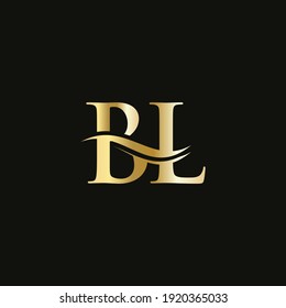 Premium Letter Bl Logo Design Water Stock Vector (Royalty Free ...