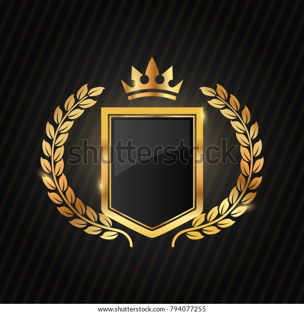 Premium Luxury Gold Label Design Illustration Stock Vector (Royalty ...