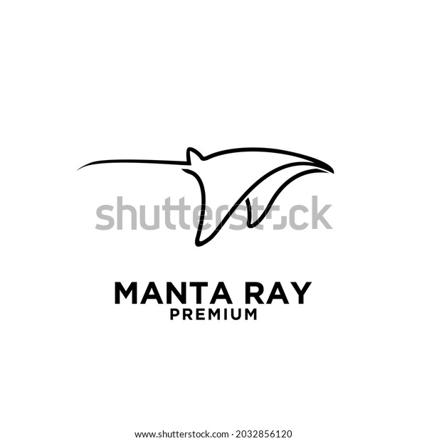 Premium Manta Ray Vector Black Line Stock Vector (Royalty Free ...