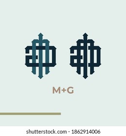 Premium Mggmmg Initial Letter Monogram Vintage Stock Vector (Royalty ...