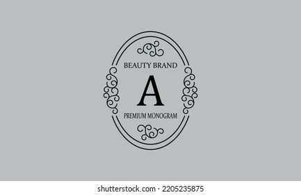 Premium Monogram Letter Frame Ornament Luxury Stock Vector (Royalty ...