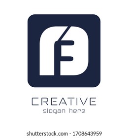 Premium Monogram Letter Rfe Initials Square Stock Vector (Royalty Free ...