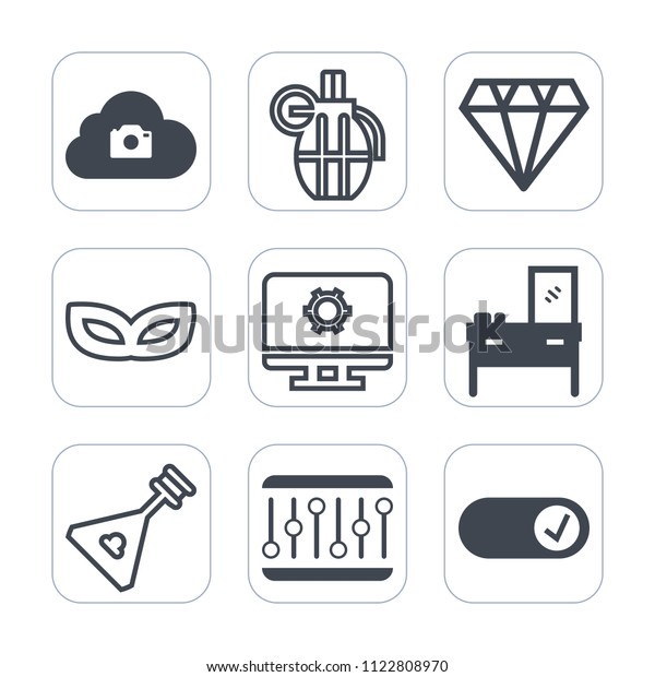 Premium Outline Fill Icons Set On Stock Vector (Royalty Free ...