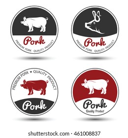 Premium Pork Labels Badges Design Elementsvector Stock Vector (Royalty ...