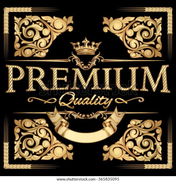Premium Quality Gold Emblem Stock Vector (Royalty Free) 365835095 ...