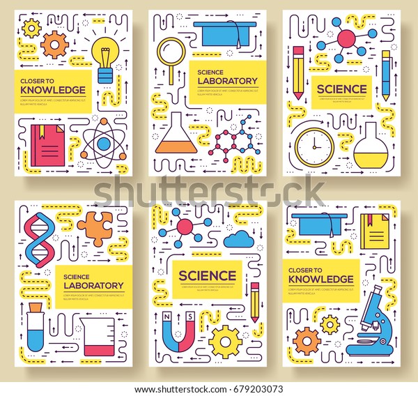 Premium Quality Scientific Vector Brochure Cards Stock Vector (Royalty ...