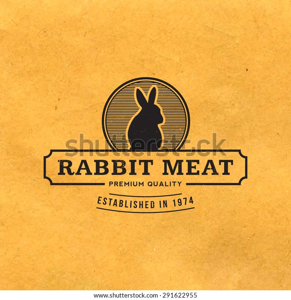 Premium Rabbit Meat Label Grunge Texture Stock Vector (Royalty Free ...
