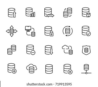 Premium Set Databases Line Icons Simple Stock Vector (Royalty Free ...