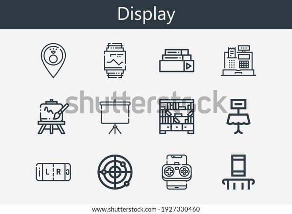 Premium Set Display Line Icons Simple Stock Vector (Royalty Free ...