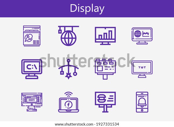 Premium Set Display Line Icons Simple Stock Vector (Royalty Free ...
