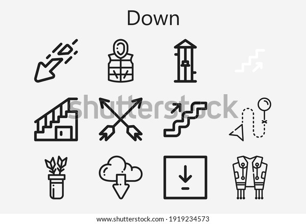 Premium Set Down S Icons Simple Stock Vector (Royalty Free) 1919234573 ...