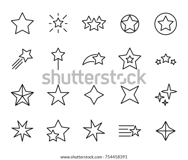 Premium Set Star Line Icons Simple Stock Vector (Royalty Free) 754458391