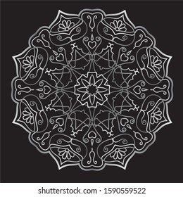 Premium Silver Mandala Vector Art Pattern Stock Vector (Royalty Free ...