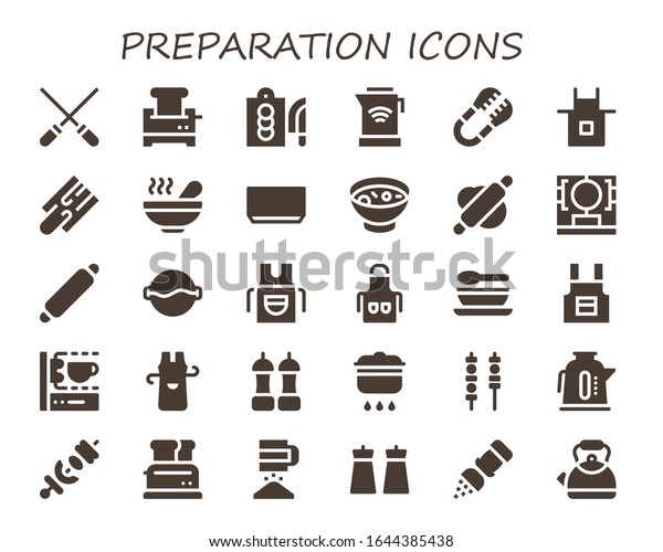 Preparation Icon Set 30 Filled Preparation Stock Vector (Royalty Free ...