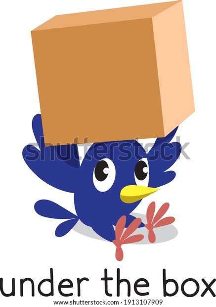Preposition Place Bird Under Box Stock Vector (Royalty Free) 1913107909