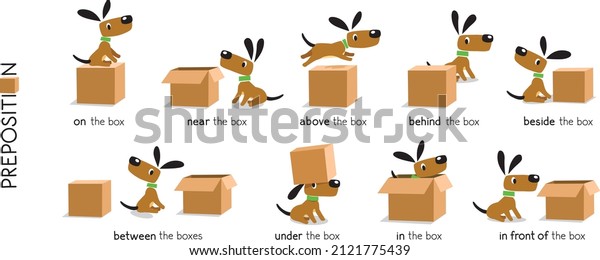 Preposition Place Set Dog Boxes Stock Vector (Royalty Free) 2121775439 ...