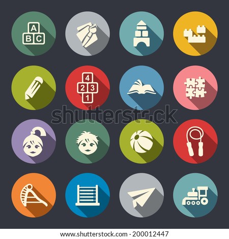 Preschool Education Icons Stock Vector (Royalty Free) 200012447 ...