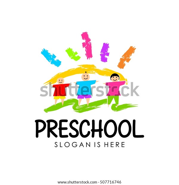Preschool Kindergarten Logo Design Template Stock Vector (Royalty Free ...