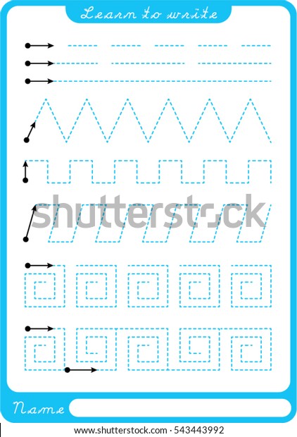 Preschool Worksheet Practicing Fine Motor Skills Stock Vector (Royalty ...