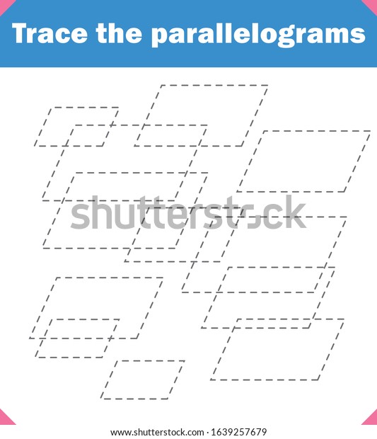 Preschool Worksheet Trace Parallelograms Color Tracing Stock Vector ...