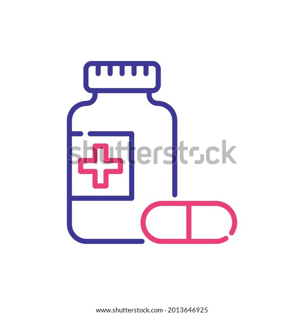 Prescription Medication Vector 2 Colours Line Stock Vector (Royalty ...