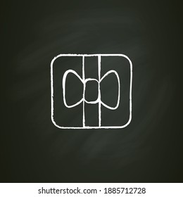 Present Chalk Icon Gift Box Bow Stock Vector (Royalty Free) 1885712728 ...