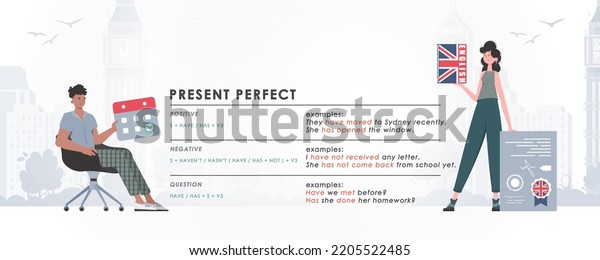 Present Perfect Rule Study Tenses English 库存矢量图（免版税）2205522485 ...