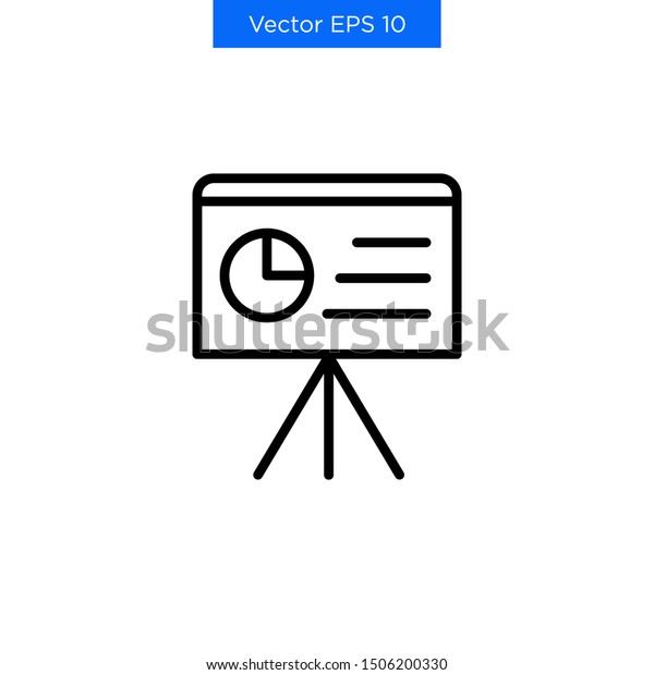 Presentation Board Business Icon Simple Premium Stock Vector (Royalty ...