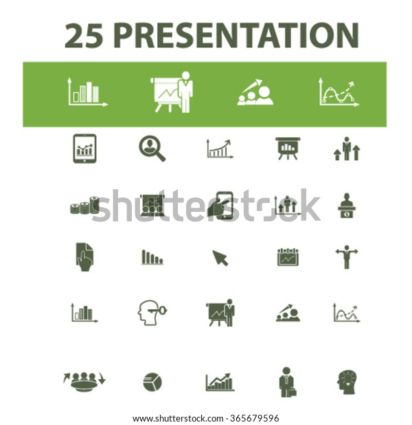 Presentation Chart Diagram Growth Icons Signs Stock Vector (Royalty ...