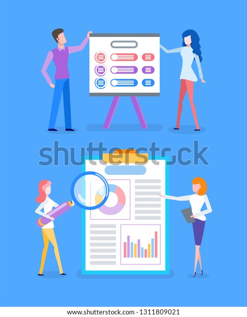Presentation Explanation Infocharts Infographics Vector People Stock ...
