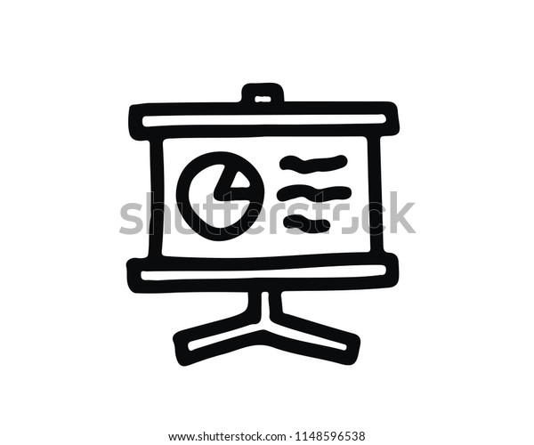 Presentation Hand Drawn Icon Designed Web Stock Vector (Royalty Free ...