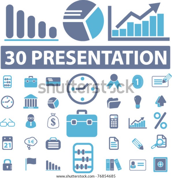 Presentation Icons Signs Vector Illustrations Stock Vector (Royalty ...