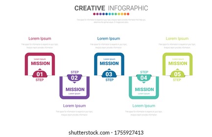 Presentation Infographic Template 5 Options Vector Stock Vector ...