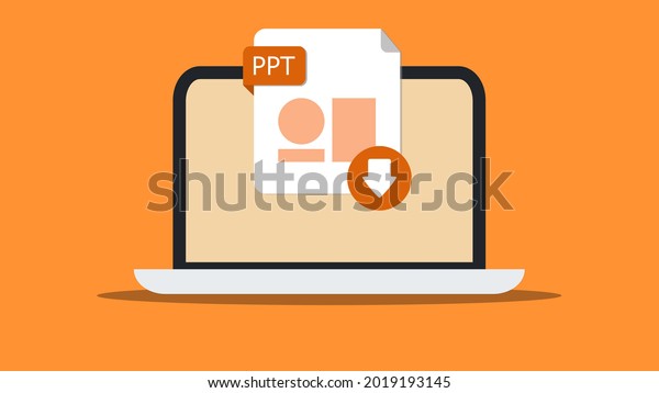 Presentation Ppt File Icon Download Laptop Stock Vector (Royalty Free ...