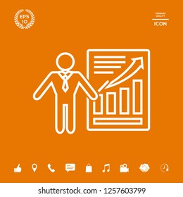 Presentation Sign Icon Man Standing Pointer Stock Vector (Royalty Free ...