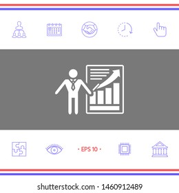 Presentation Sign Icon Man Standing Pointer Stock Vector (Royalty Free ...