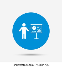 Presentation Sign Icon Man Standing Pointer Stock Vector (Royalty Free ...