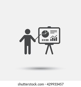 Presentation Sign Icon Man Standing Pointer Stock Vector (Royalty Free ...