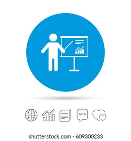Presentation Sign Icon Man Standing Pointer Stock Vector (Royalty Free ...