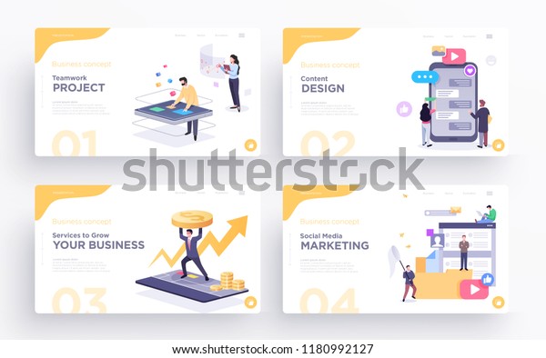Presentation slide templates or hero banner images for websites, or ...